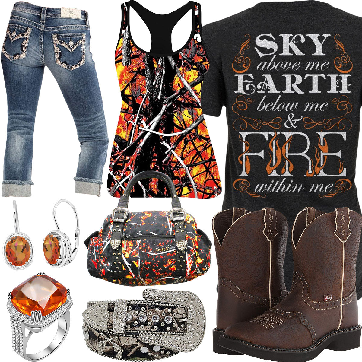Fire Within Me Wildfire Camo Tank Outfit – Clover + Cotton Co