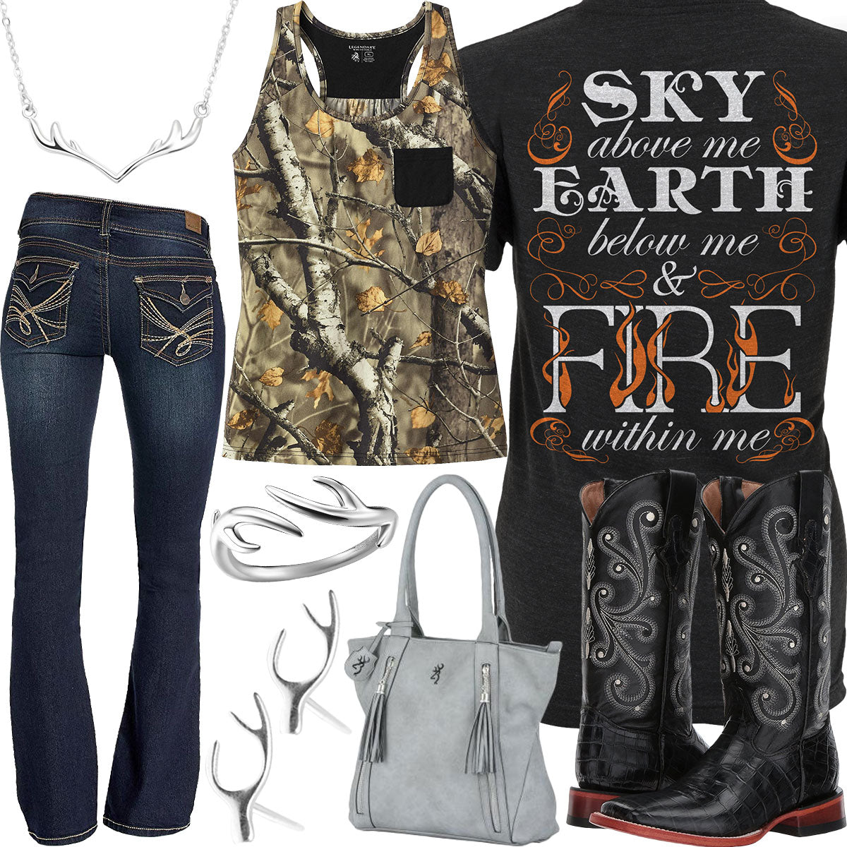 Fire Within Me Camo Tank Top Outfit – Clover + Cotton Co