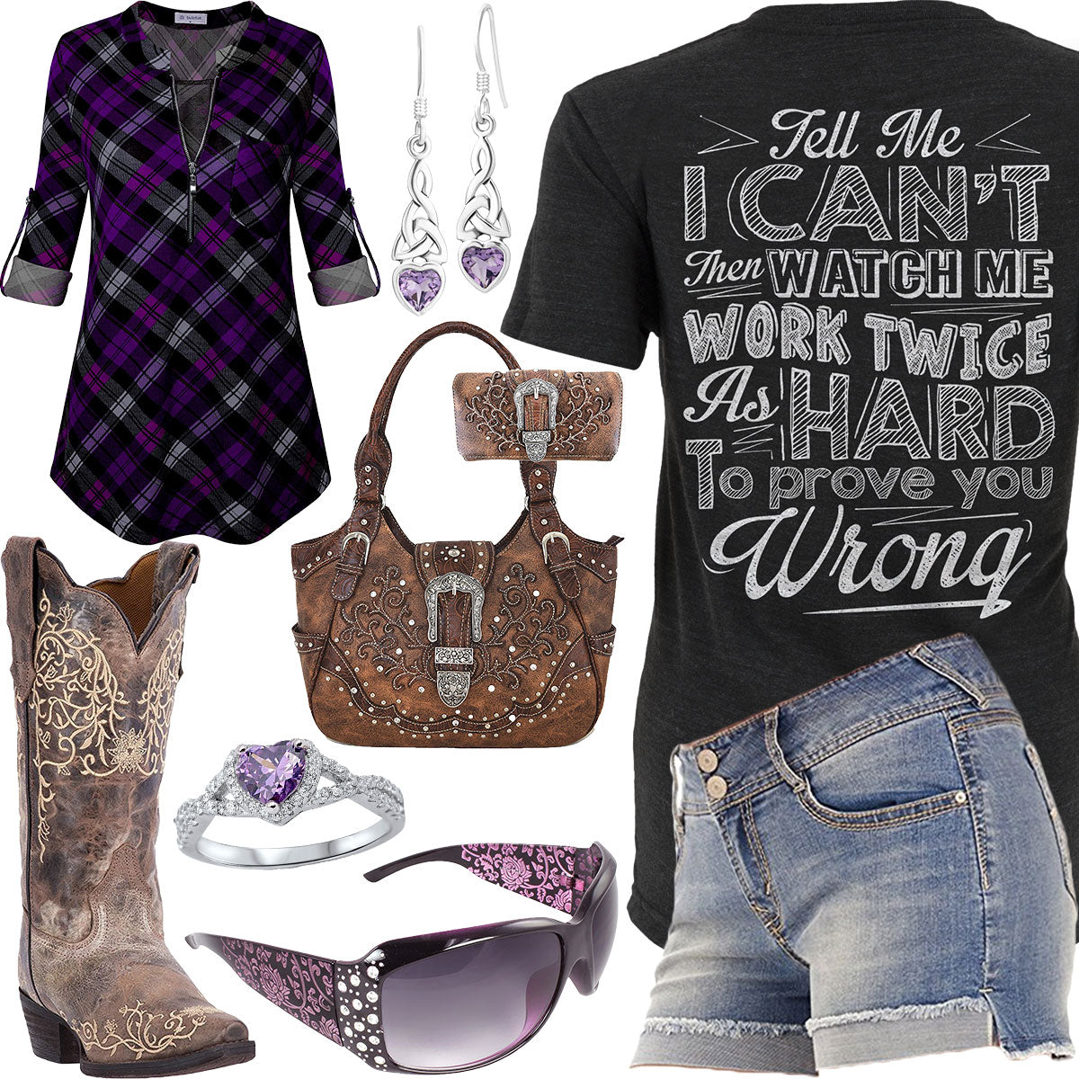 Prove You Wrong Purple Plaid Tunic Outfit – Clover + Cotton Co