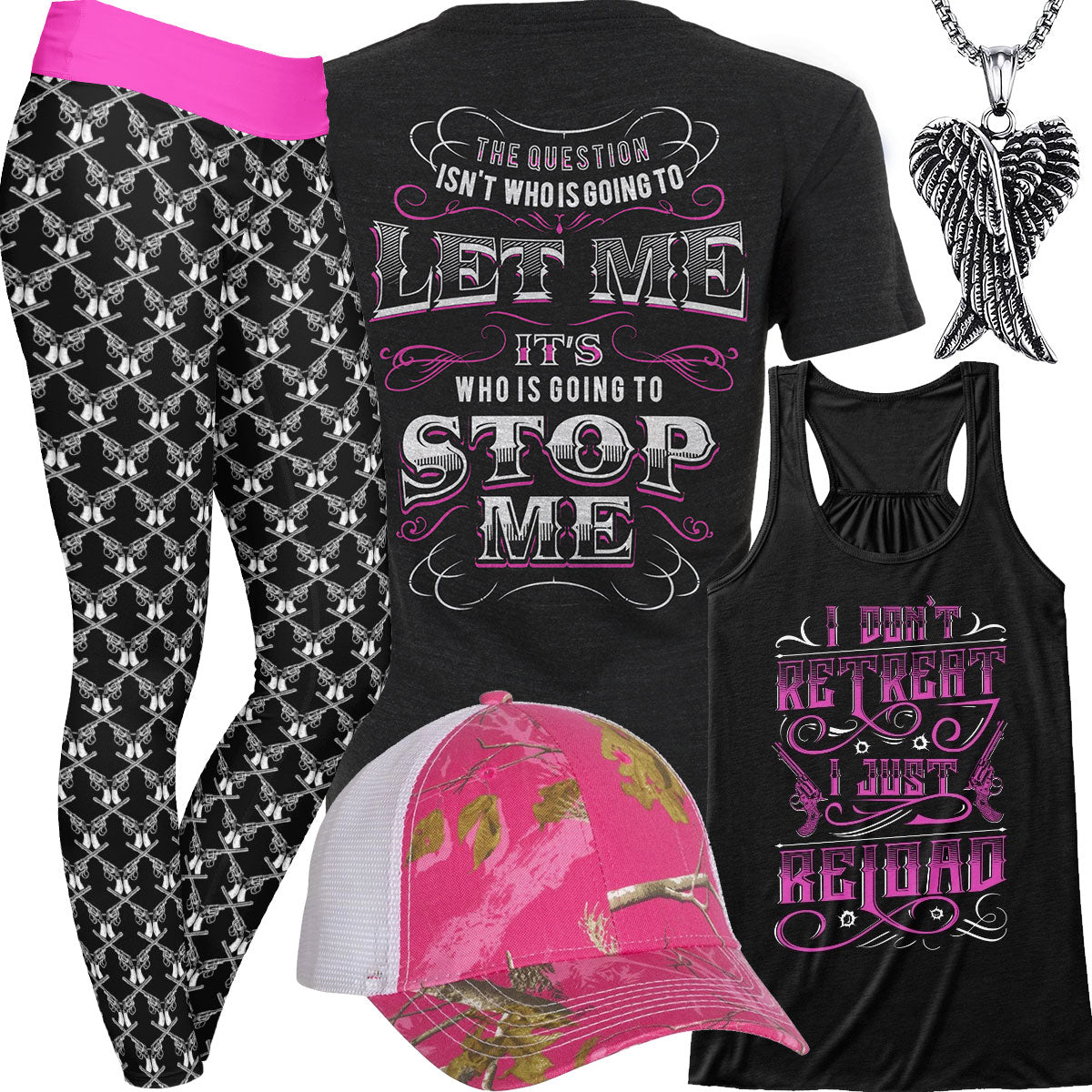 Going To Stop Me Dual Revolvers Leggings Outfit – Clover + Cotton Co
