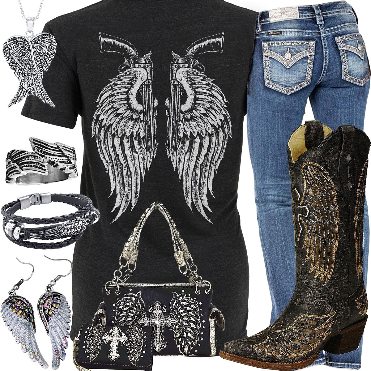 Angel Wings & Revolvers Outfit – Clover + Cotton Co