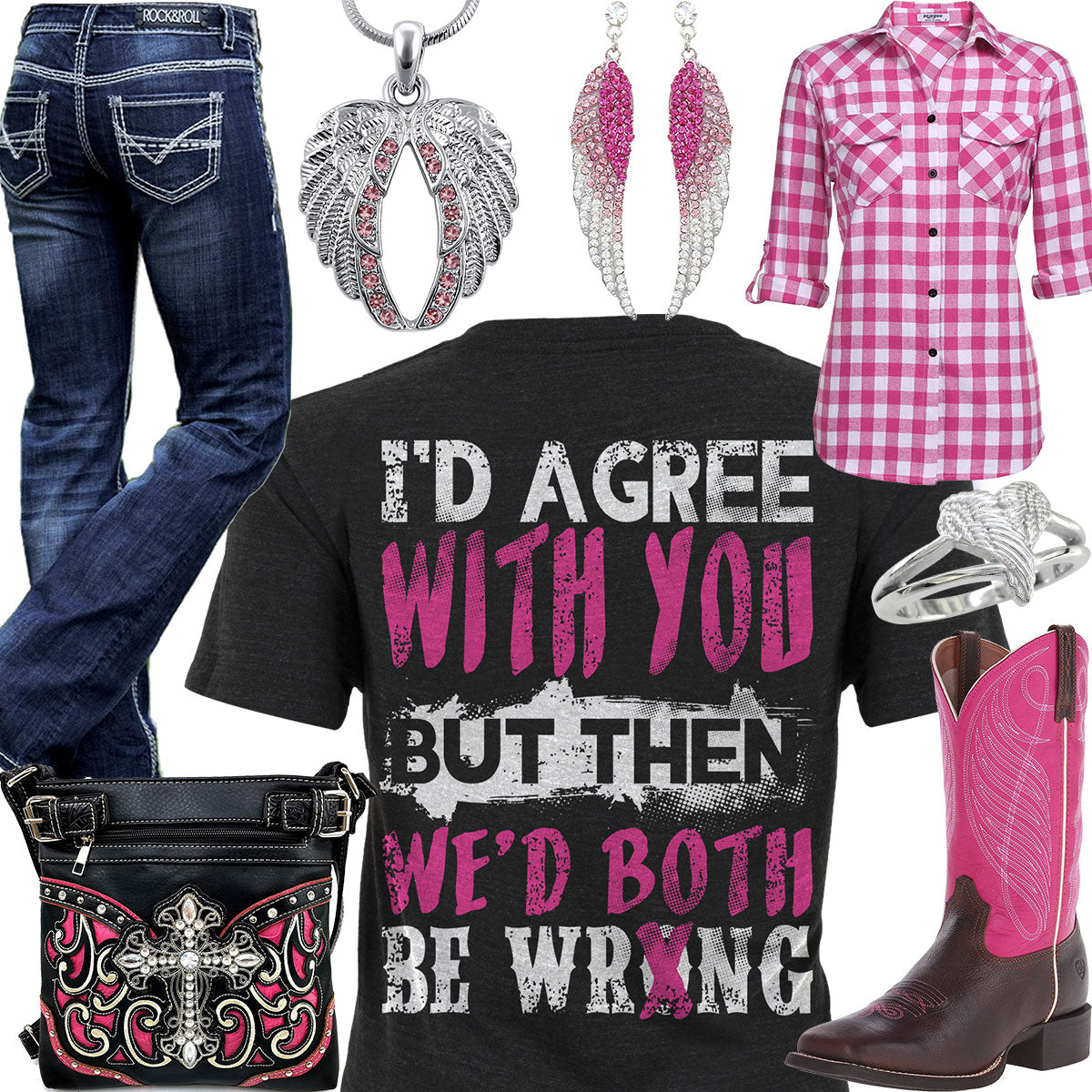 We'd Both Be Wrong Justin West Purse Outfit – Clover + Cotton Co